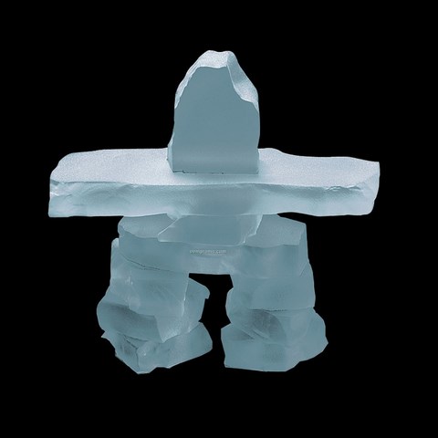 Glass and stone Inukshuks
